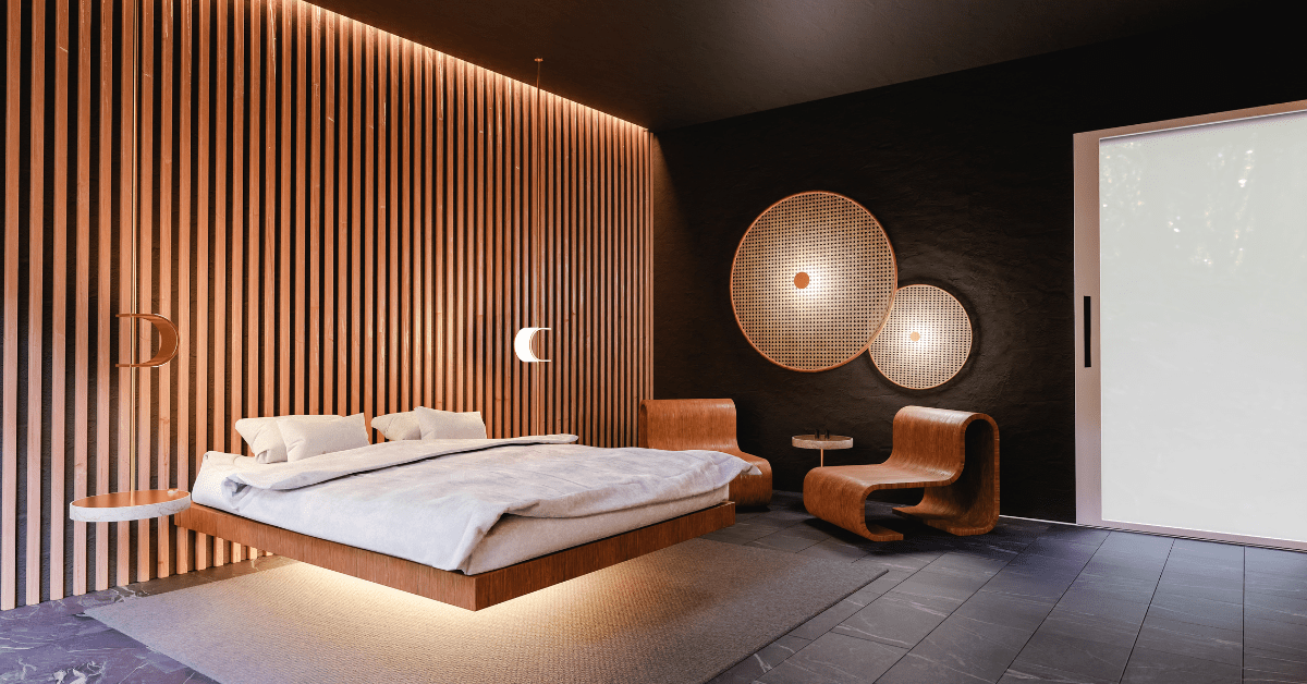 Floating modern bed store
